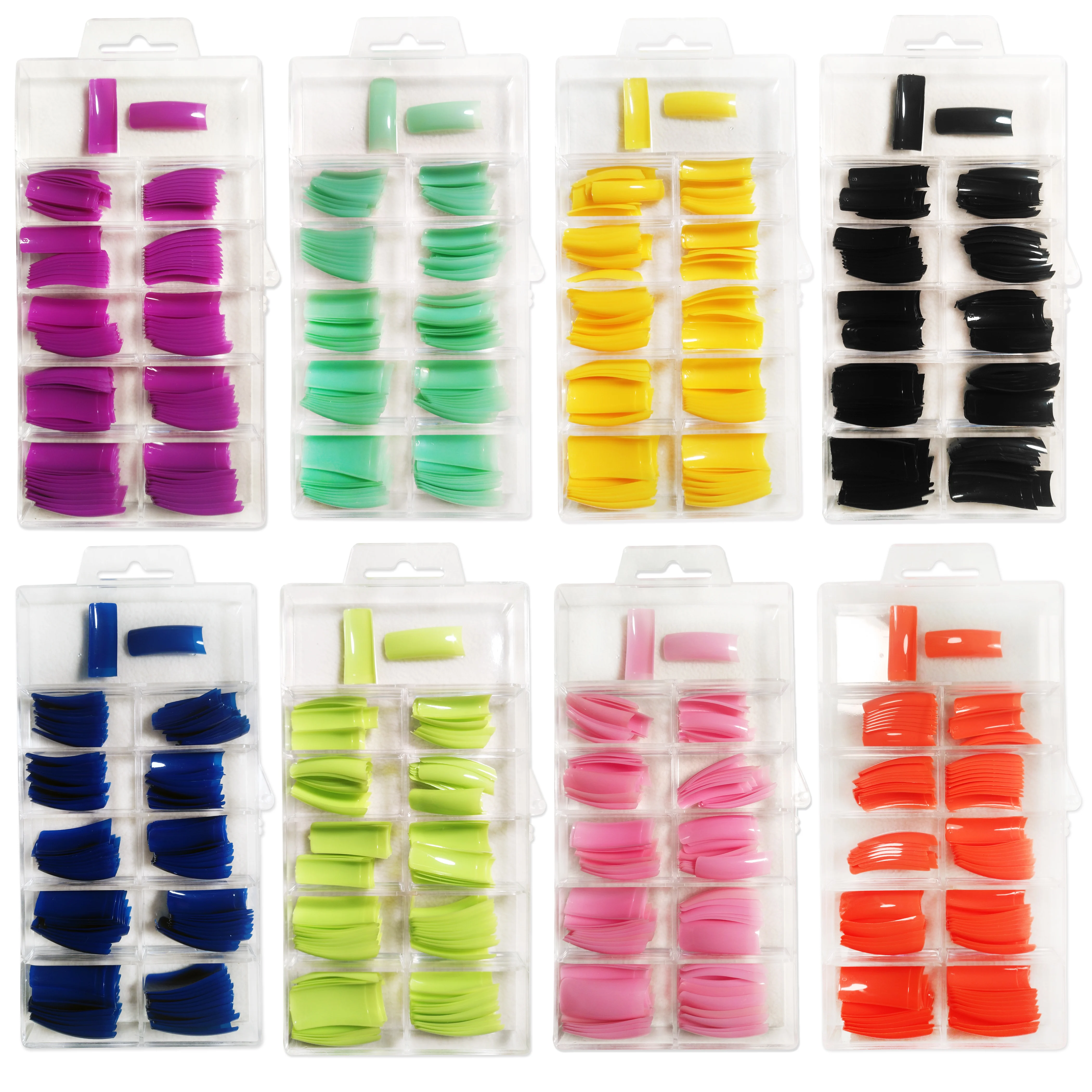 9 colors Candy Color False Nail Extension Forms French Acrylic Nail ...