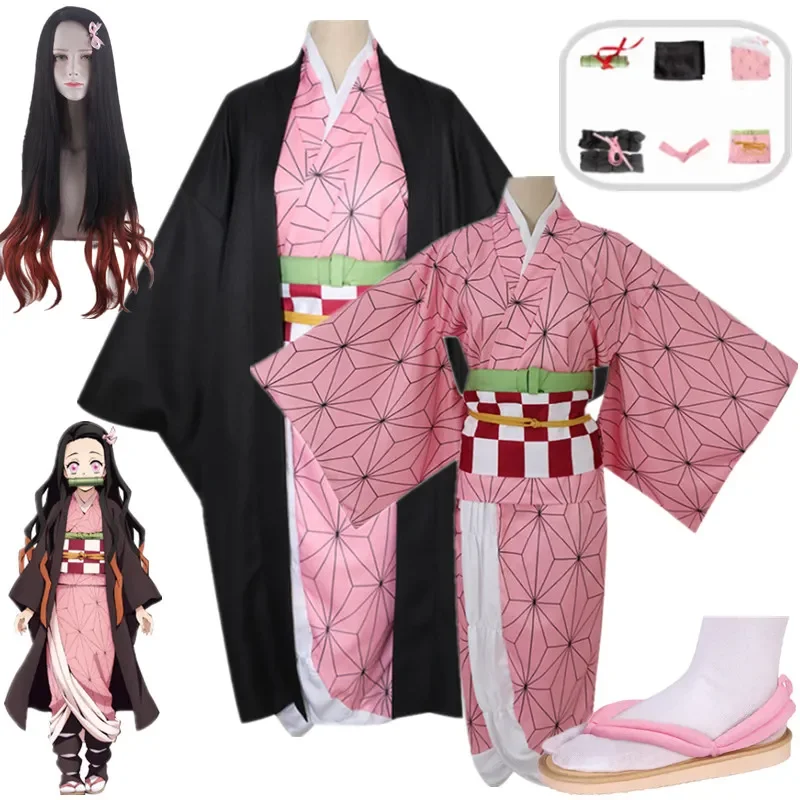 Anime-Demon-Slayers-Kimetsu-no-Yaiba-Nezuko-Kamado-Cosplay-Costume ...