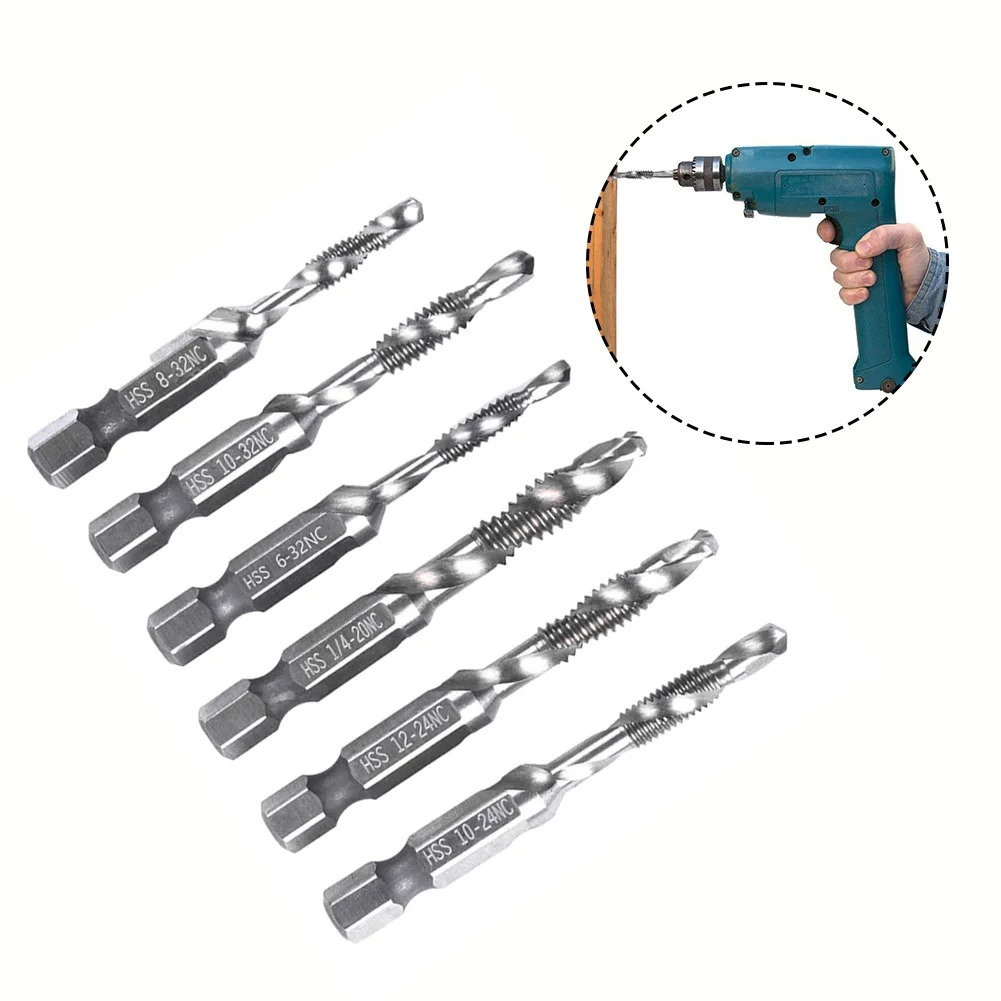 1-6pcs-Shockwave-Impact-Hex-Shank-Drill-Bit-Screw-Tap-Set-High-speed ...