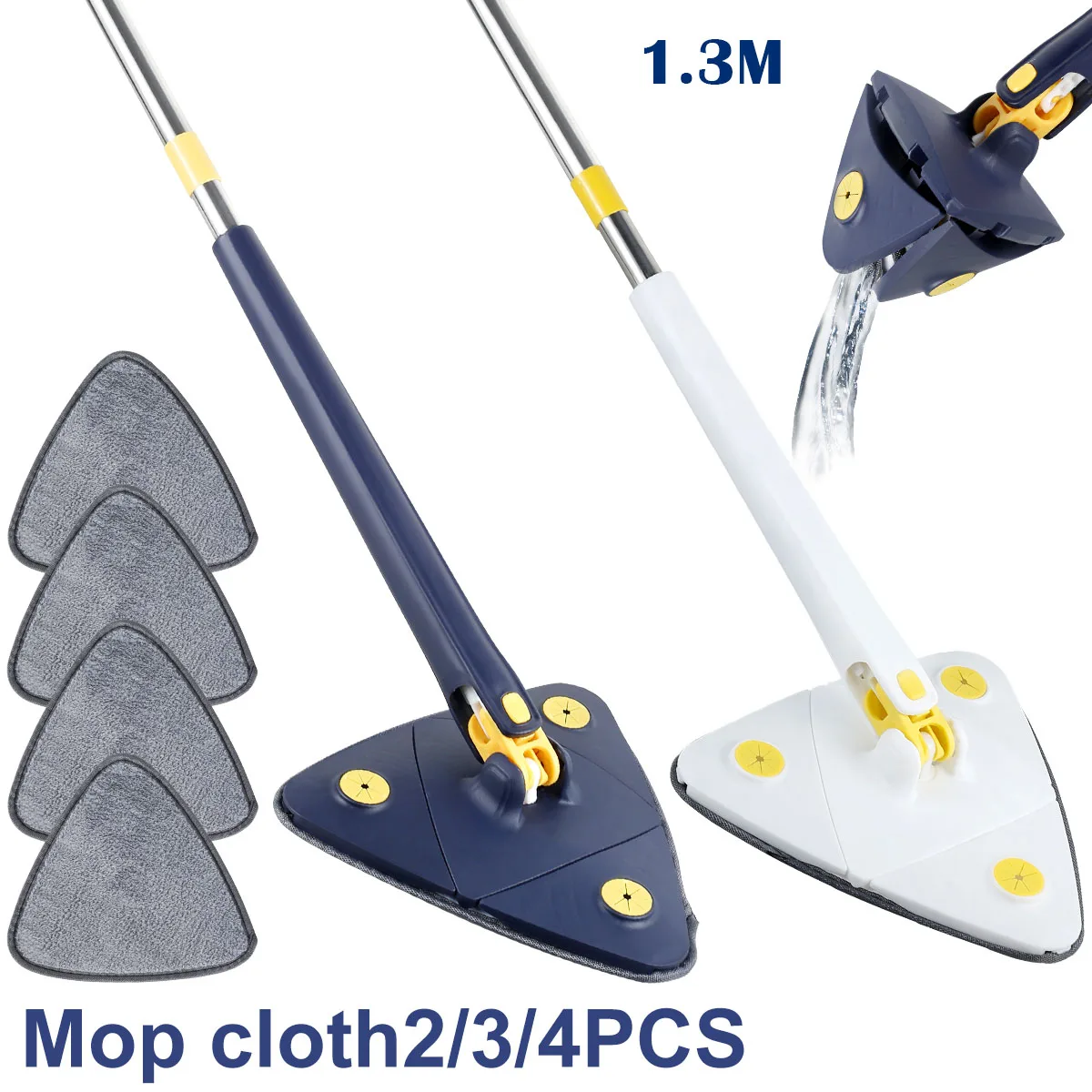 Telescopic-Triangle-Mop-360-Spin-Cleaning-Mop-Adjustable-Extended-Mop ...