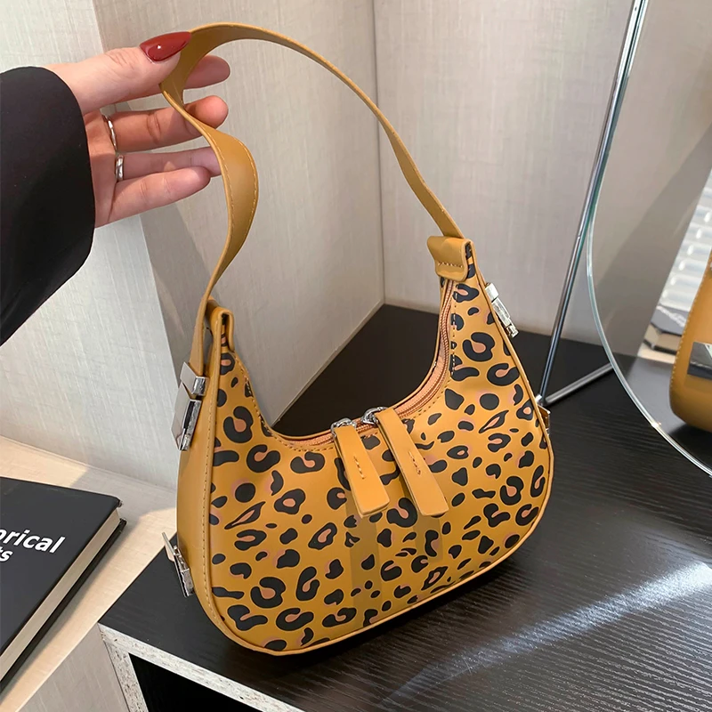 Half-Moon-Design-Handbag-And-Purse-Vintage-Leopard-Leather-Women-Bag ...
