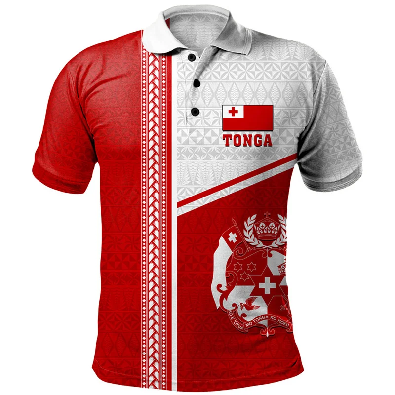 Polynesian Tonga Pattern Polo Shirt Men Women Hawaiian 3D Printed T ...