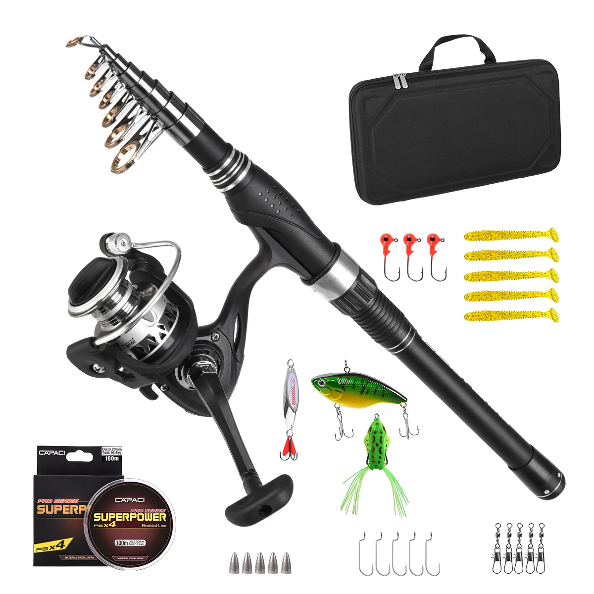 LEOFISHING-Spinning-Fishing-Rod-and-Reel-Combos-Set-with-Full-Kits-and ...