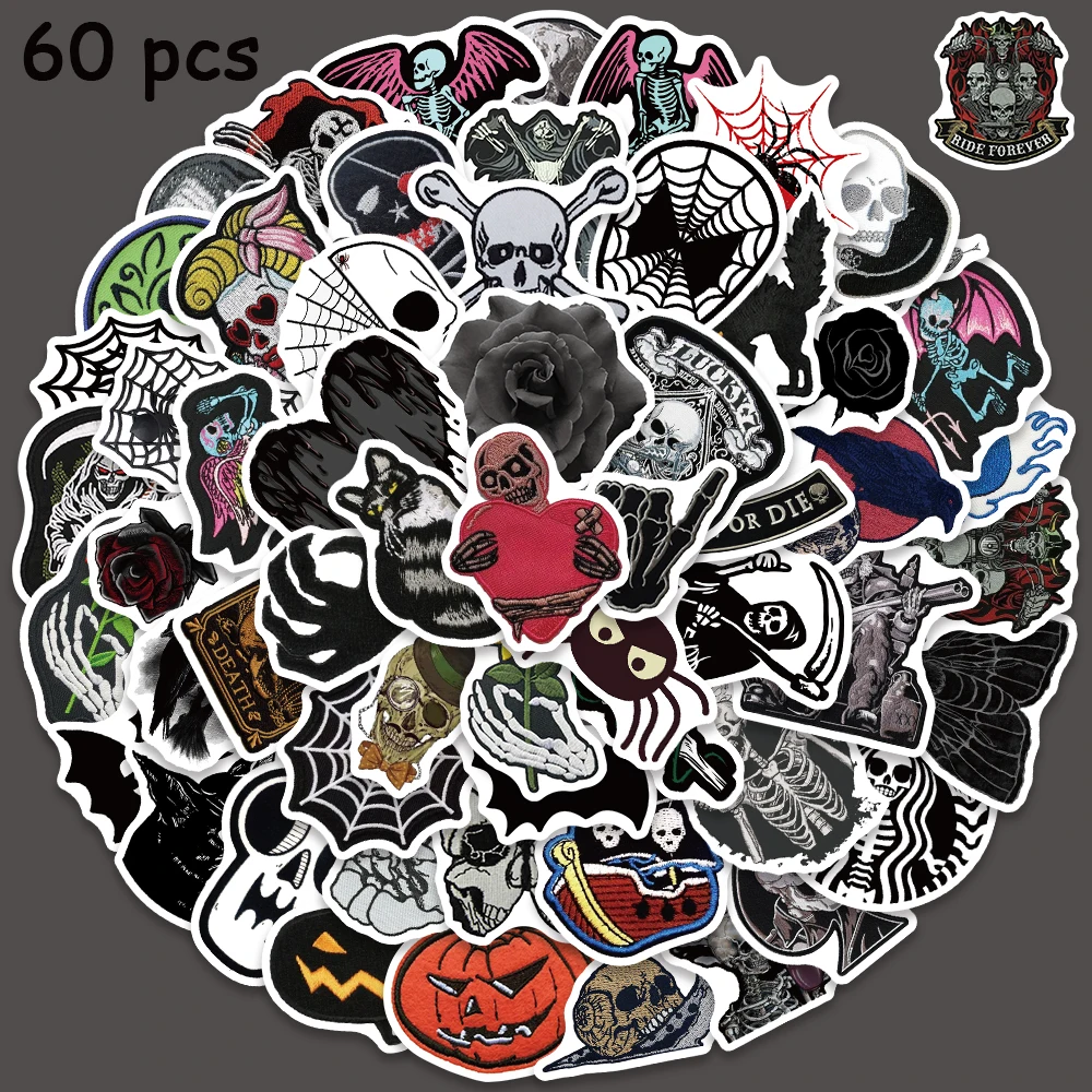 10-60pcs-Terrible-Skeleton-Spider-Web-Stickers-Diablo-Series-Decals-For ...