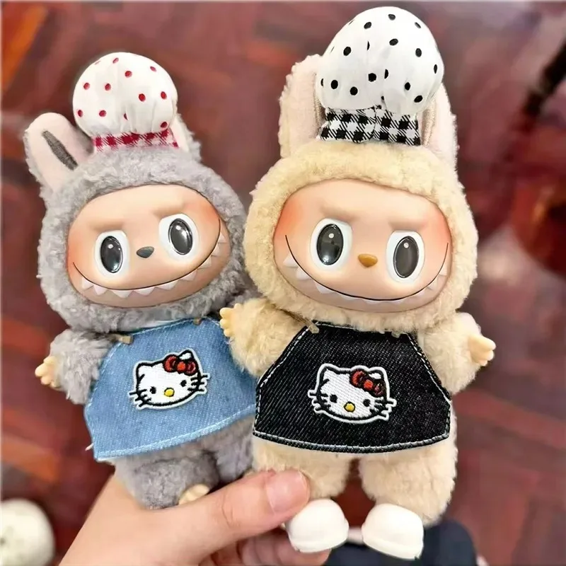 15 17cm For Labubu Doll HelloKitty Chef Apron Hat Working Outfit ...