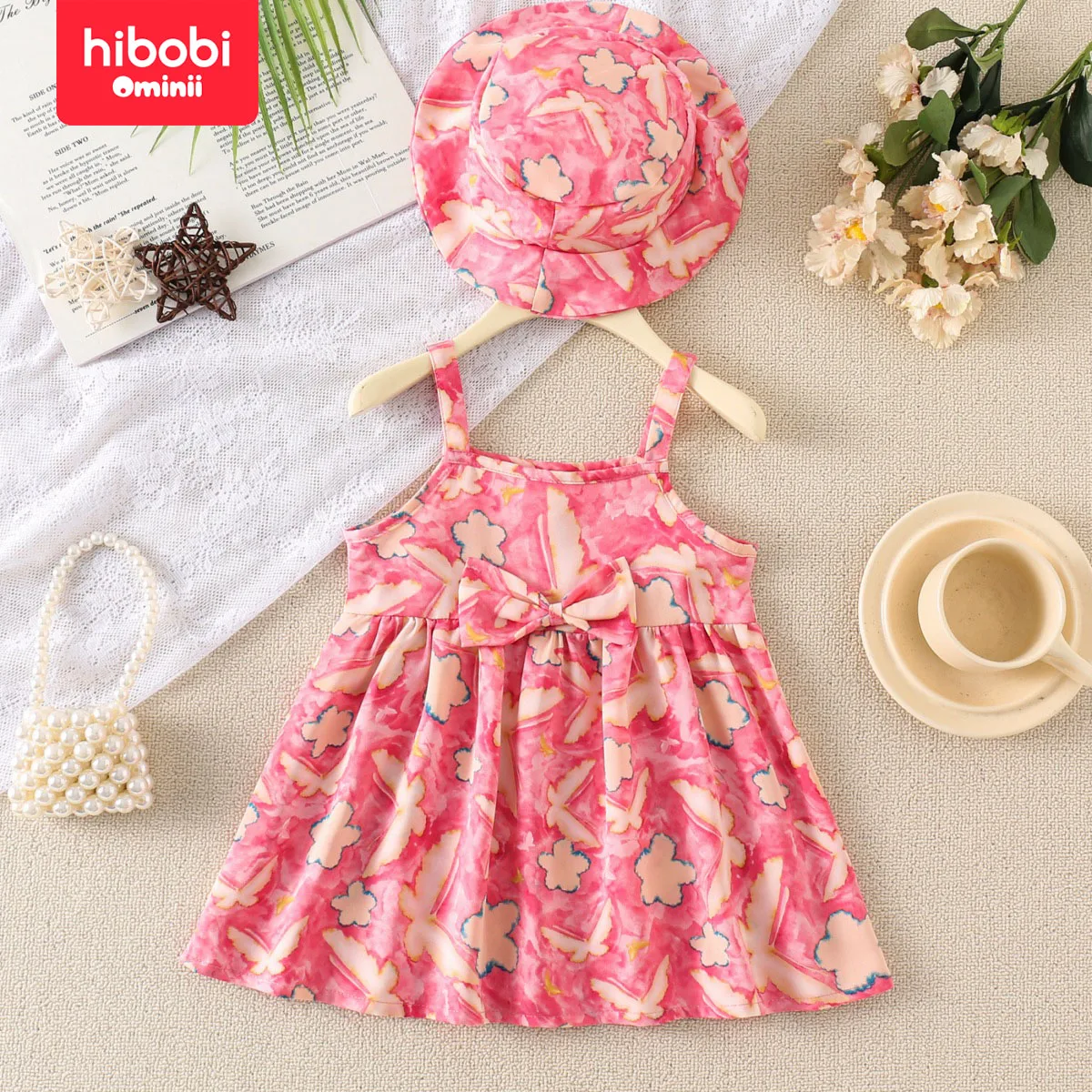 hibobi-2-Piece-Summer-Baby-Girls-Pink-Suspender-Skirt-Set-Fashionable ...