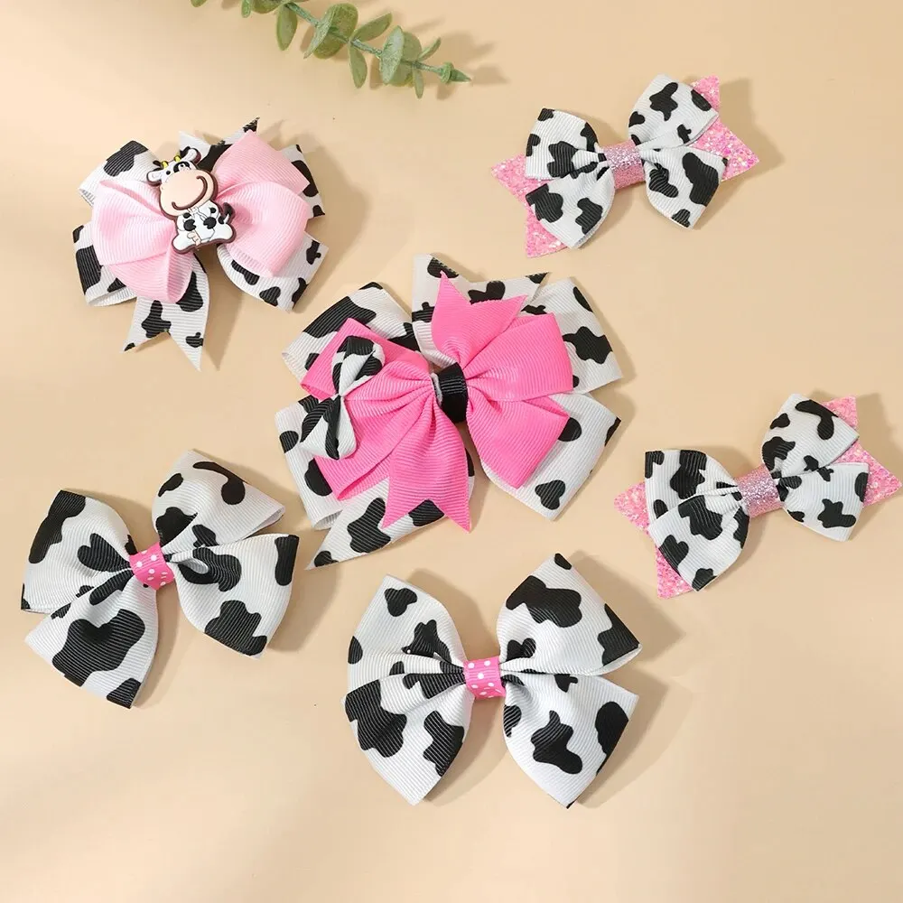 4-Styles-6pc-Set-Cow-Print-Pattern-Girls-Hair-Clips-Girl-Hair ...
