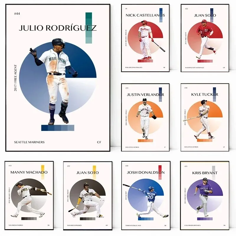 Modern-Famous-Baseball-Team-Members-Canvas-Printing-Poster-Baseball ...