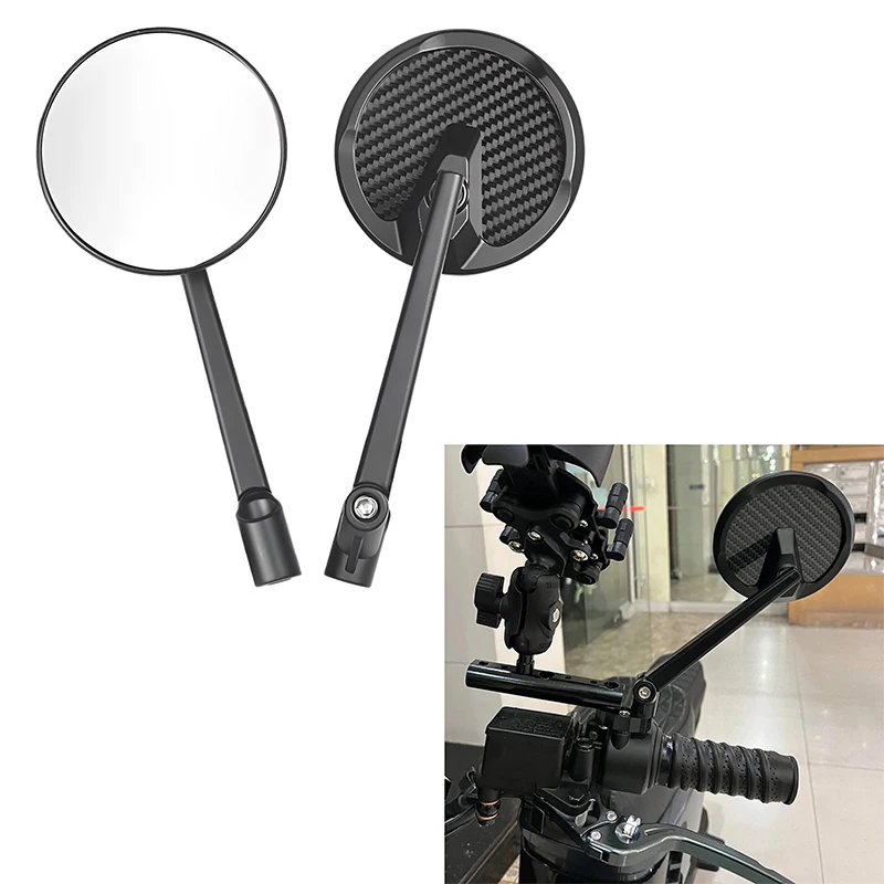 Carbon Fiber Aluminum Alloy Motorcycle Rearview Mirror M8 M10 Convex ...
