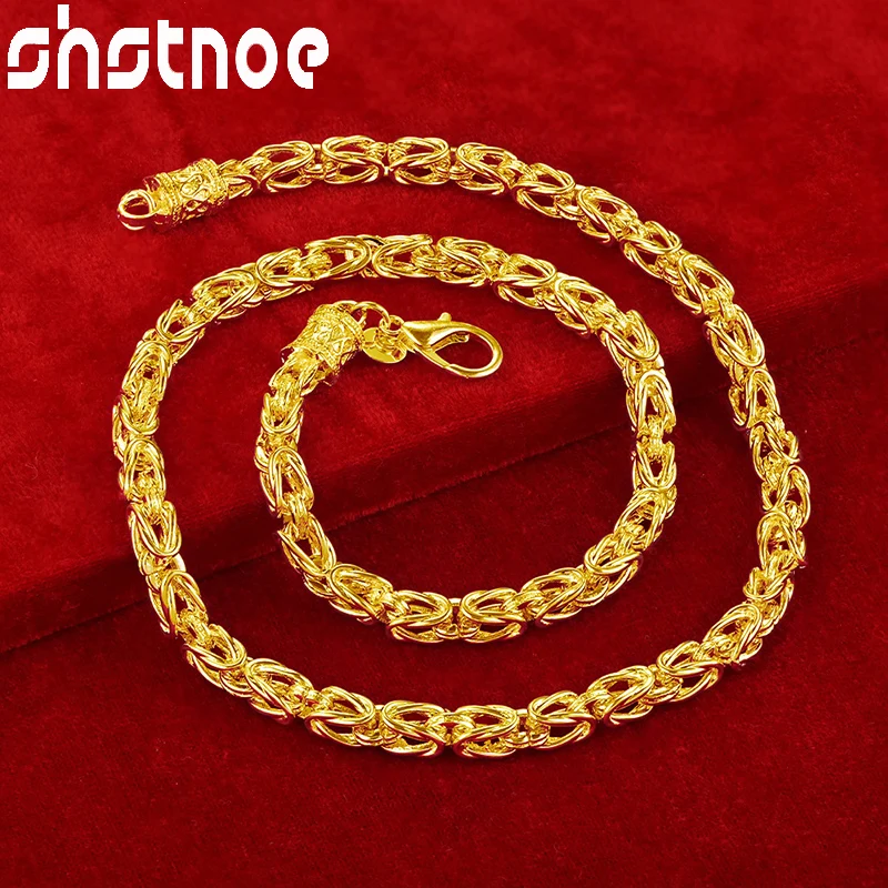 SHSTONE-24K-Gold-Keel-Chain-Necklaces-For-Woman-Men-Hip-Hop-Fashion ...