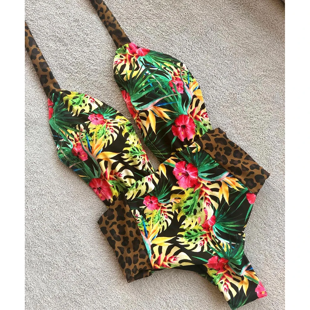 Leopard Print One Piece Bathing Suit | High Cut Leopard One Piece ...