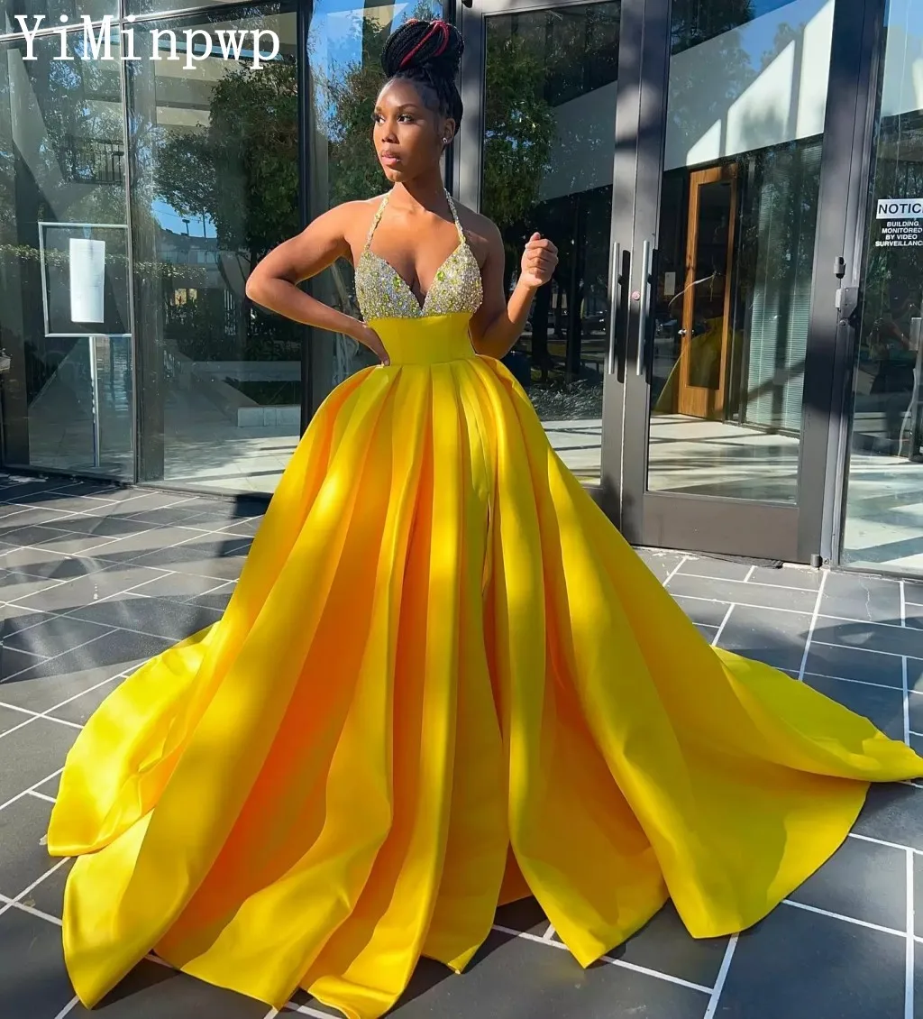 Yellow And Black Ball Gown