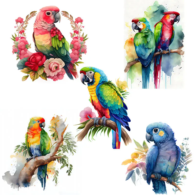 M413-Hand-painted-Parrot-Wall-Sticker-For-Home-Decoration-Sticker ...