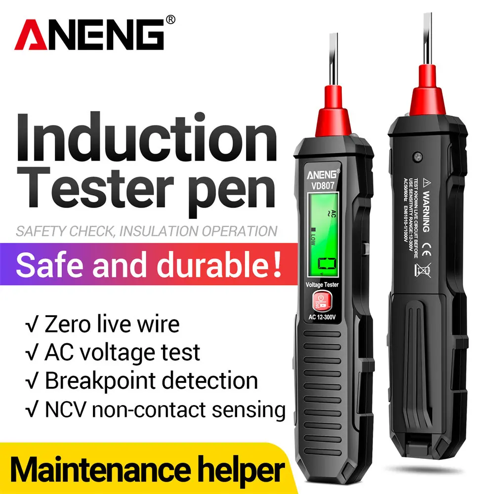 ANENG-VD807-Smart-Induction-Tester-Pen-AC-12-300V-Voltage-Tester-NCV ...