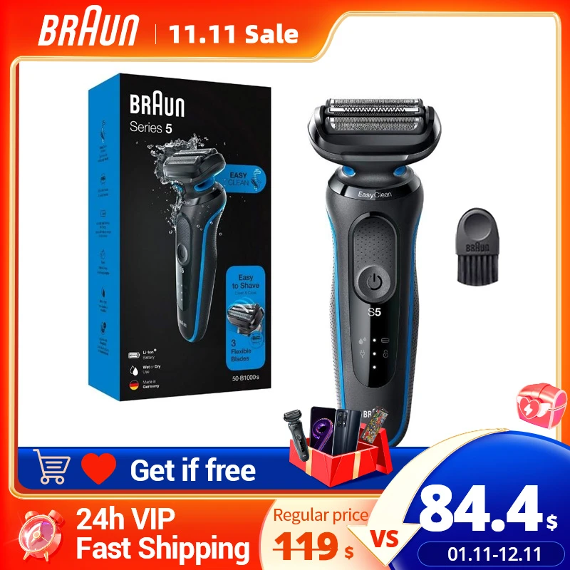 Braun 50-b1000s Portable Men's Electric Shaver Reciprocating Shaver ...