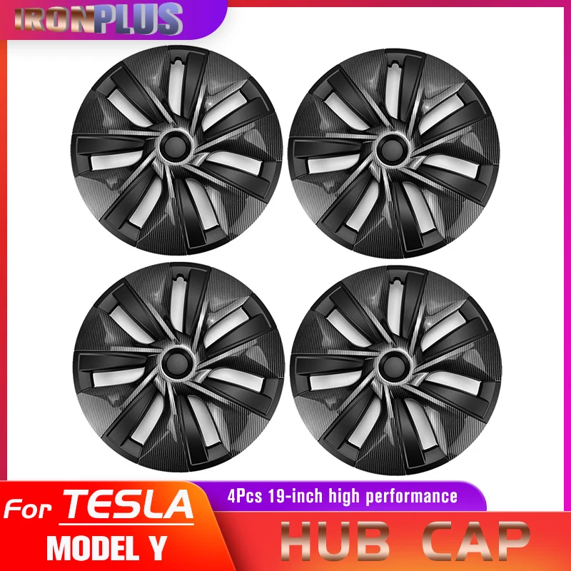 For Tesla Model Y 19-Inch Hubcap 4PCS Replacement ABS Wheel Hubcap Kit ...