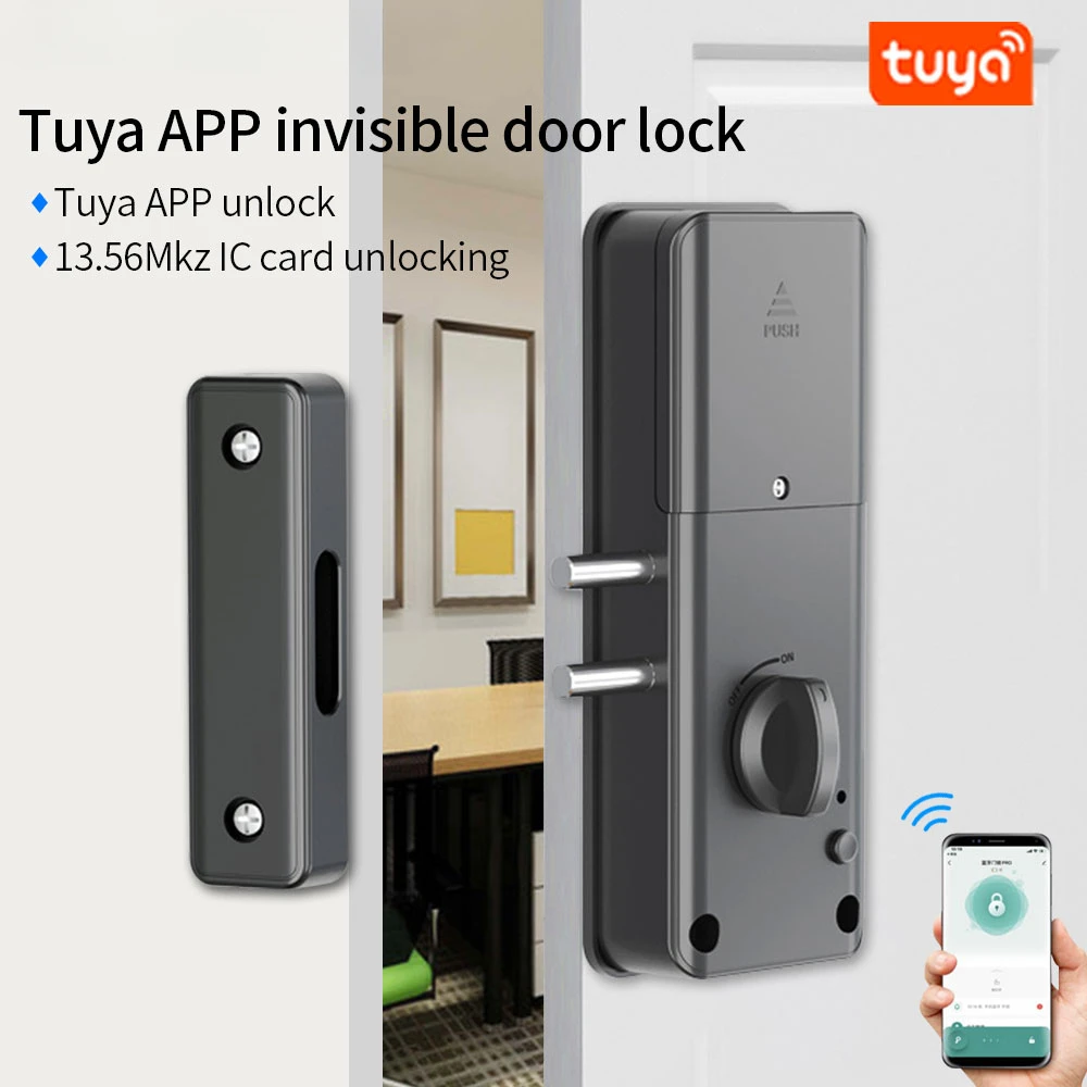 Smart-Tuya-App-IC-card-Lock-For-Wooden-Door-Bluetooth-Lock-Electronic ...