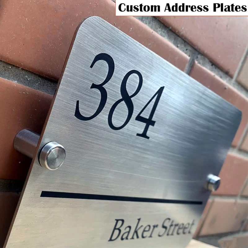 Stainless Steel Floating Street Road Address Board | Custom Mailbox ...