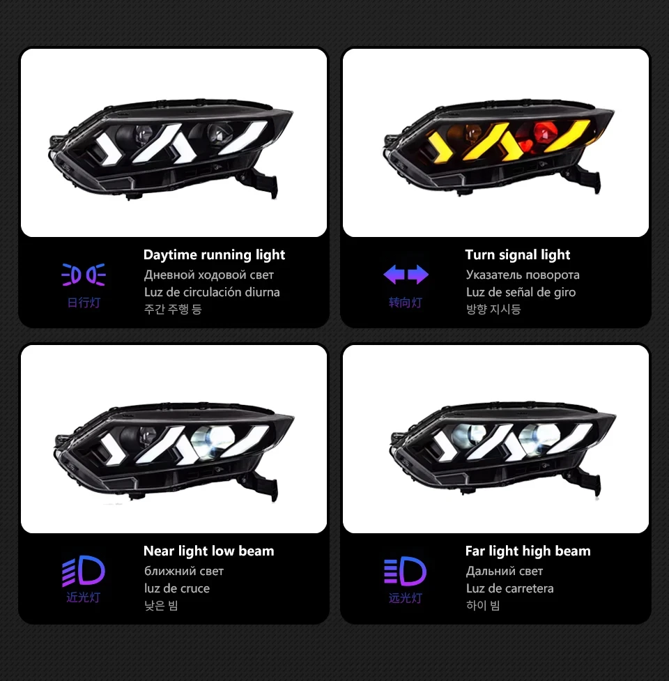 Honda HR-V LED Headlight 2015-2021 Headlights HRV Vezel DRL Turn Signal ...