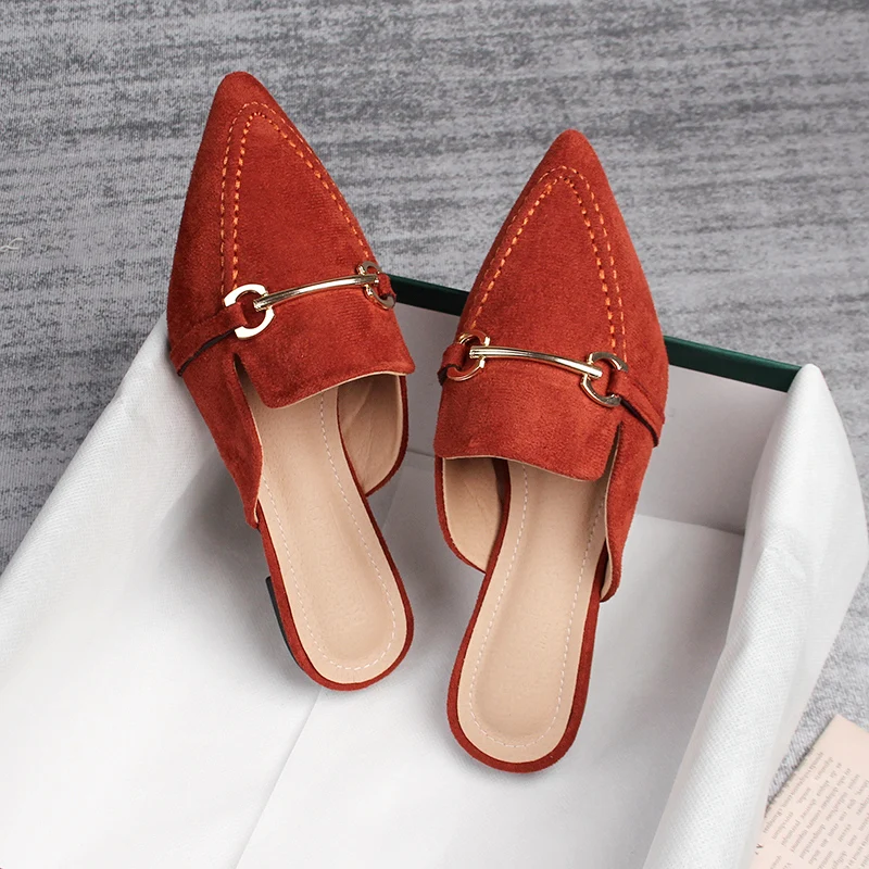 Mules puntiagudas para mujer, zapatos informales de oficina con diseño ...