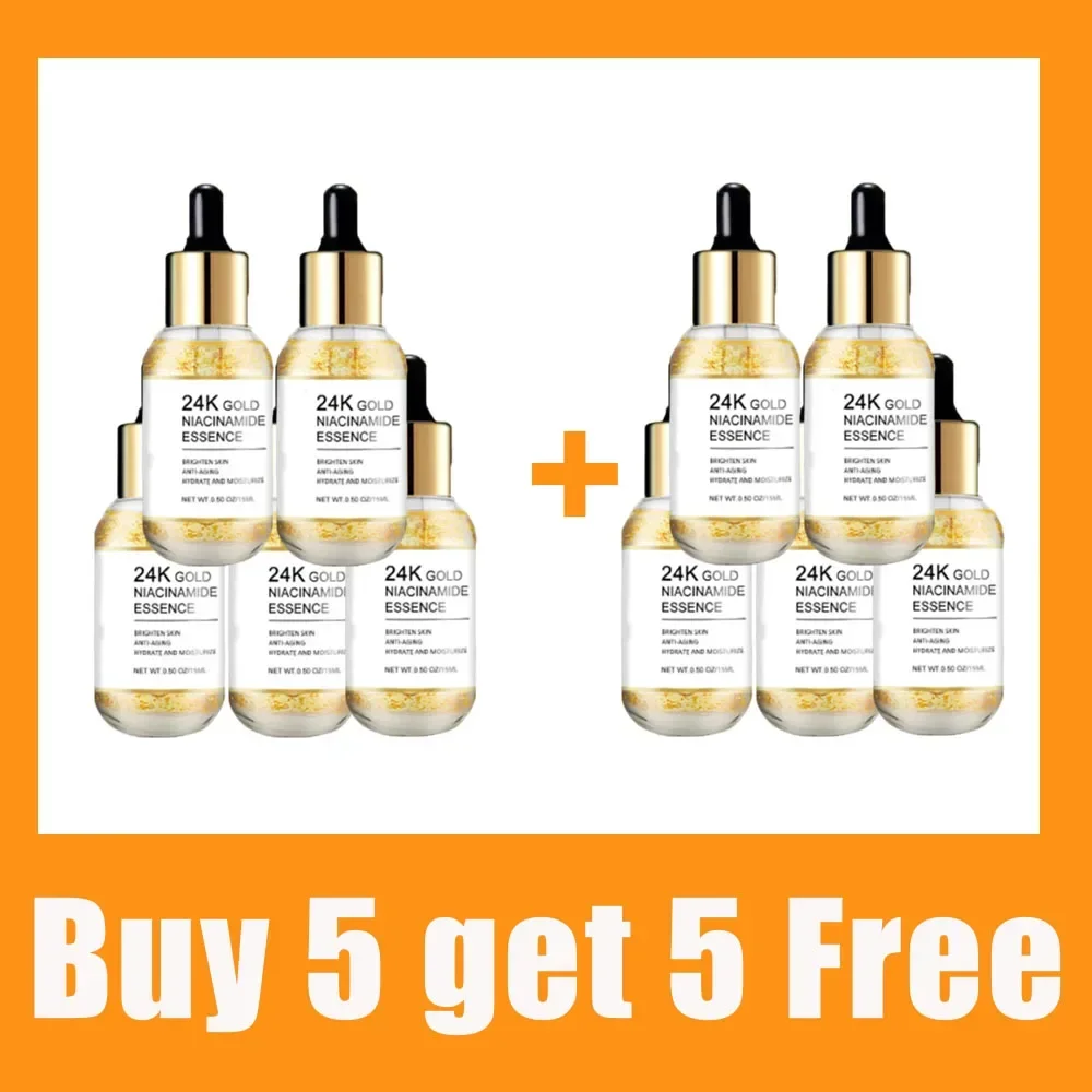 Suero de niacinamida de oro de 24K, eliminador de manchas oscuras, ácido hialurónico para el ...
