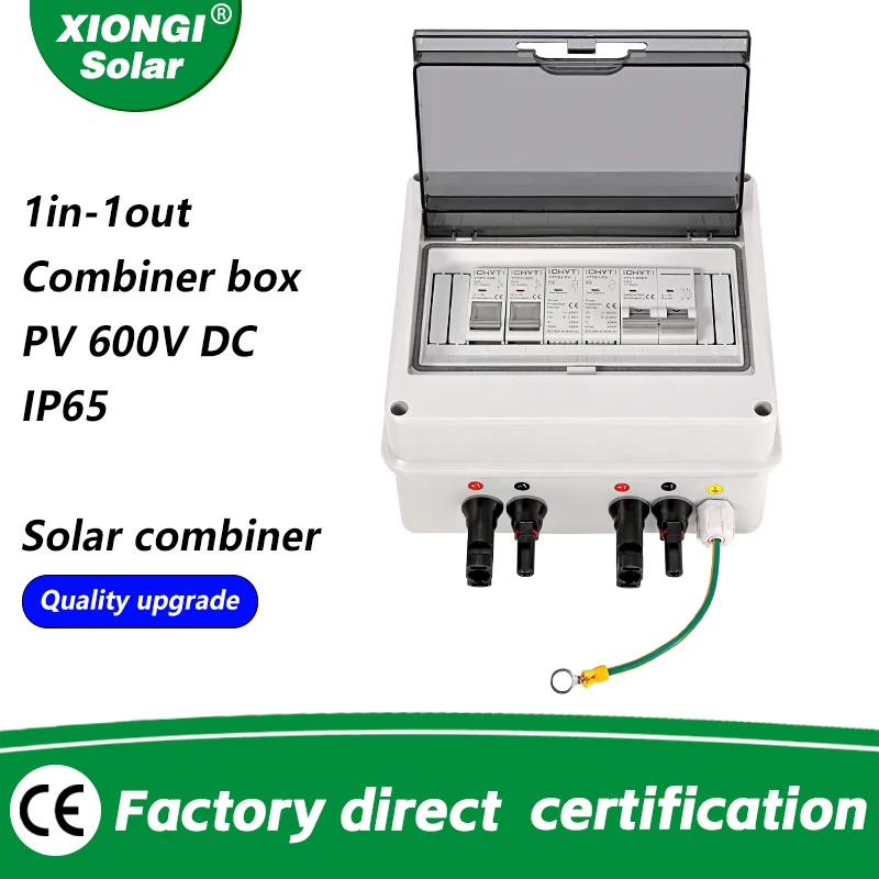 New 600V 1 Input 1 Output Solar photovoltaic PV Combiner Box With ...