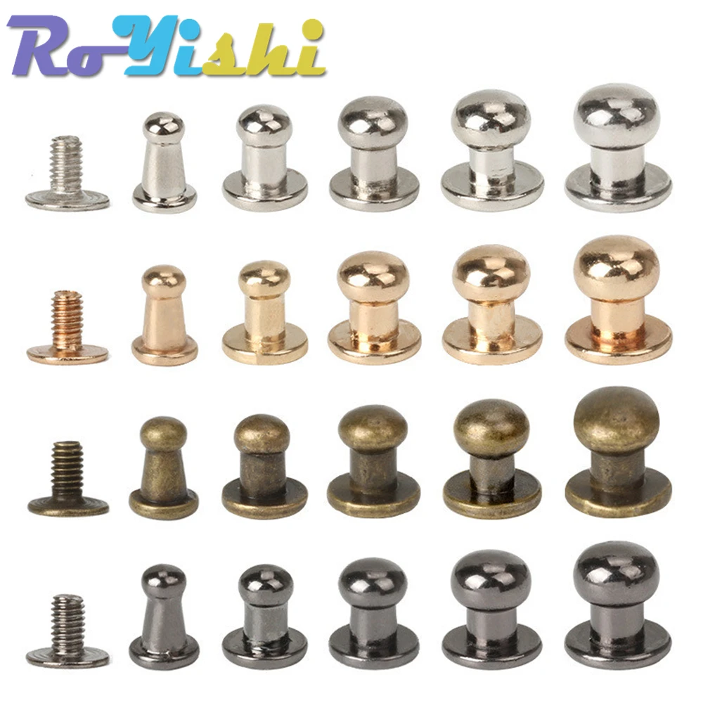 10 Sets 4/5/6/7/8/9/10MM Round Knob Rivets Metal Monk Head Screws Studs ...