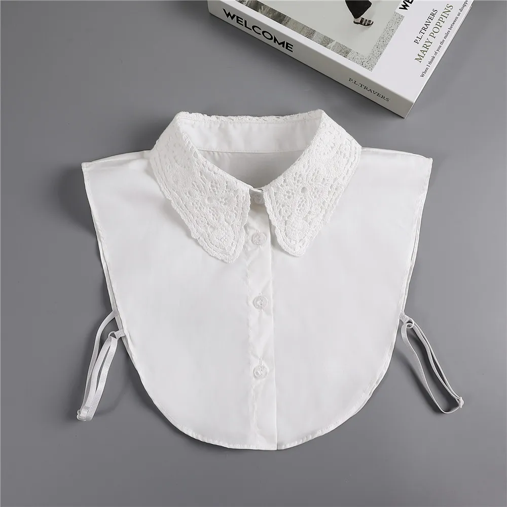 2022 Lace Fake Collar Women Blouse False Collar Ladies White Lapel ...