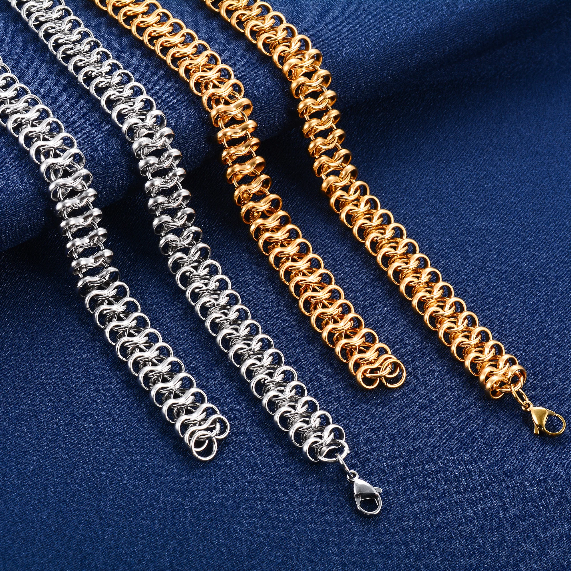 12mm Unique Stainless Steel Chunky Necklace Link Centipede Chain for ...