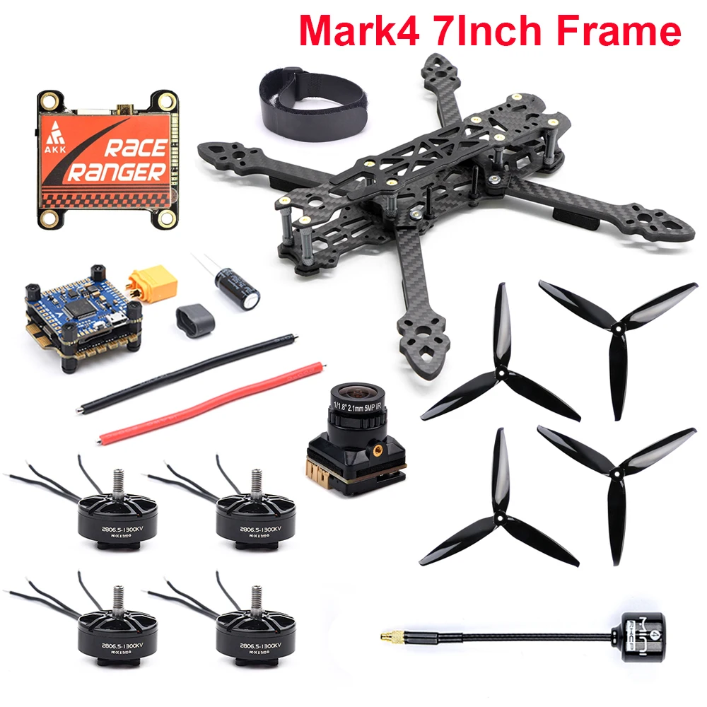 Mark4 7inch 295mm Carbon Fiber Frame F4 V3S Plus Flight Control 45A ESC ...