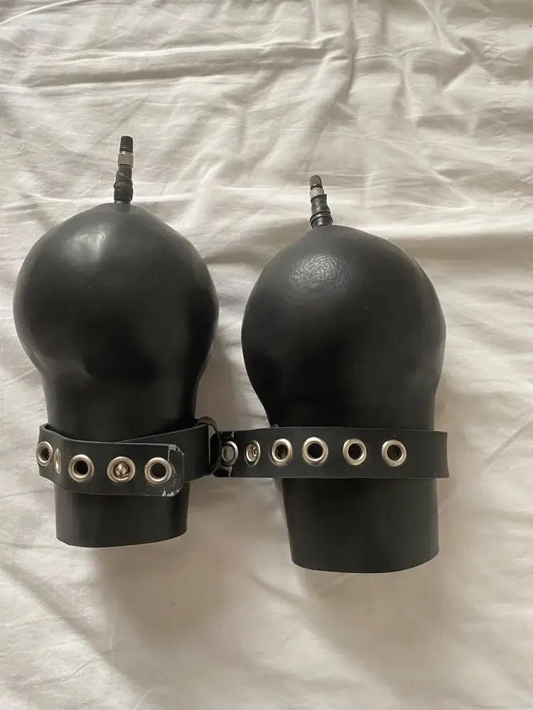 Thick Rubber Latex inflatable ball mittens Black Latex Rubber Gummi ...