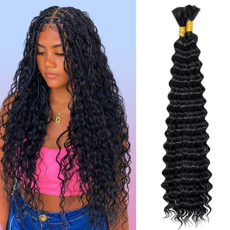 Tresses-de-cheveux-humains-Deep-Wave-pour-tressage-sans-trame-extension-de-cheveux-humains-en ...