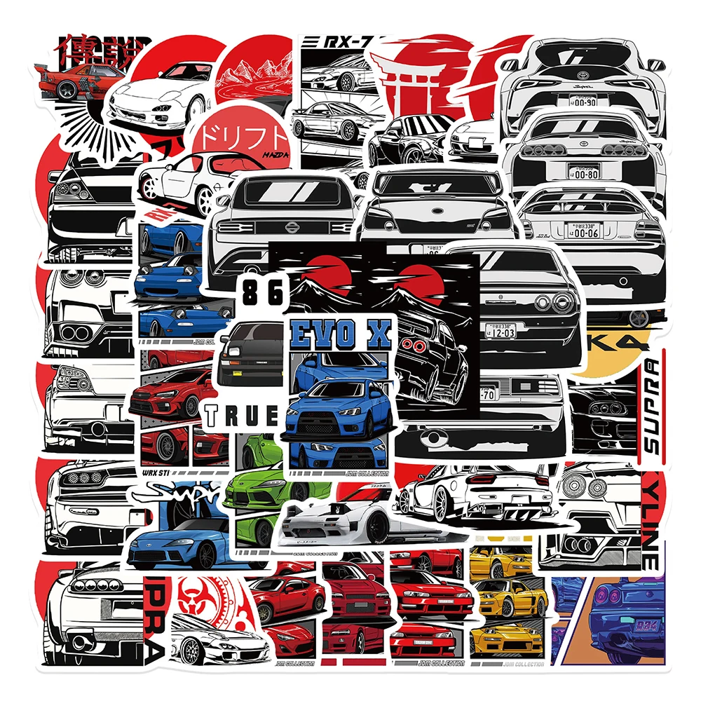 10-30-50PCS-Cool-Japan-Retrofit-Racing-Car-JDM-Cartoon-Stickers-DIY ...
