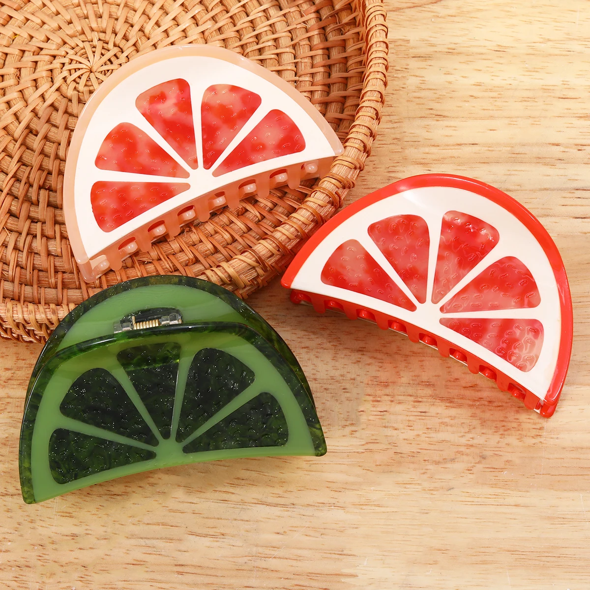 1 piece personalized acetate holiday Mini Lime Slice Hair Claw ...