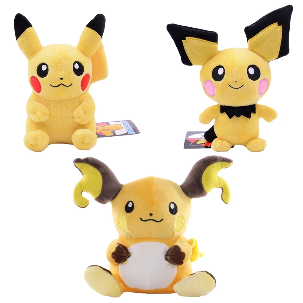 20cm Pokemon Pikachu Pichu Raichu Cartoon Anime Figure Filling Plush ...