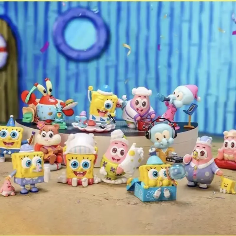 Popmart-Spongebob-Pajamas-Party-Series-Blind-Box-Kawaii-Action-Mystery ...