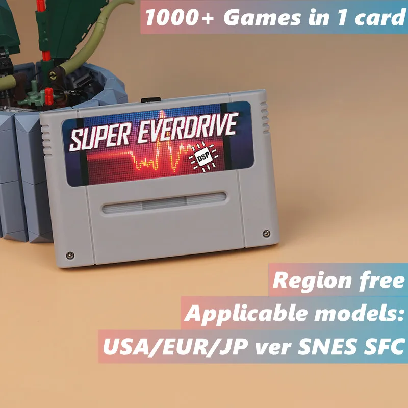 슈퍼 에버드라이브 프로 레트로 게임 카트리지, DSP 버전, 16 비트 SNES SFC 비디오 게임 콘솔용, 마리카트 탑 기어 ...