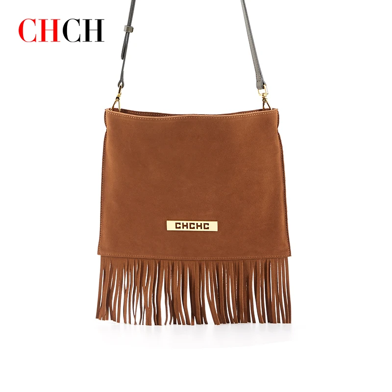 CHCH-Messenger-Bag-Women-s-Genuine-Leather-Fashion-Casual-Solid-Tassel ...