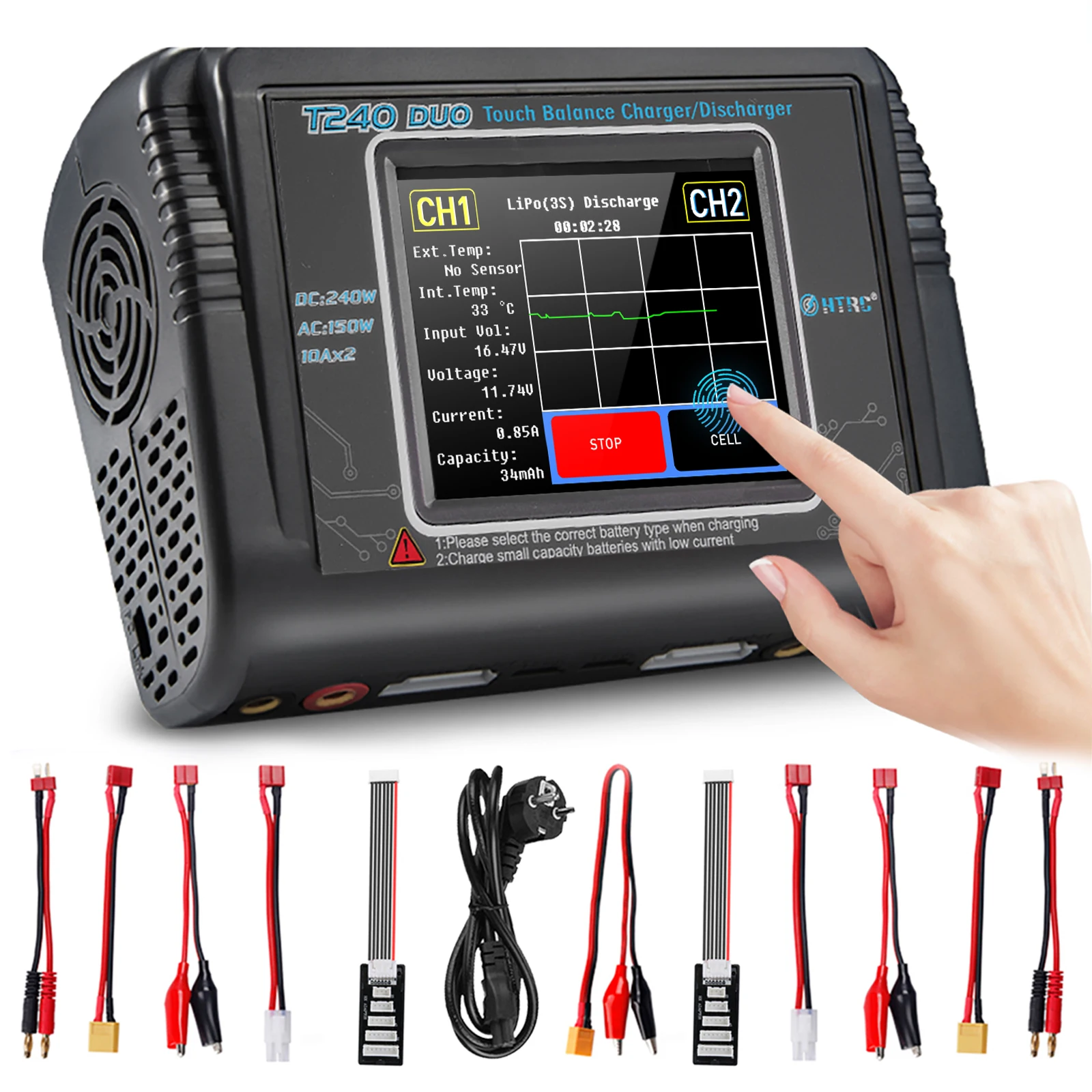 HTRC-T240-High-Power-Battery-Charger-AC150W-DC-240W-10A-Dual-Channel ...