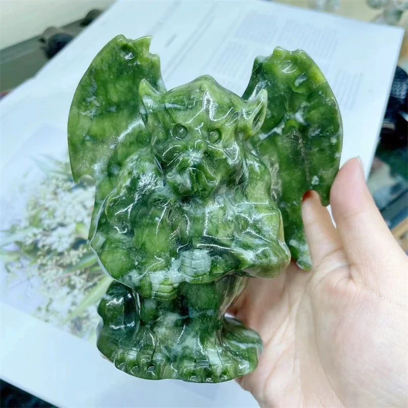 12-3cm-Natural-Ophiolite-Crystal-Gargoyle-Carving-Healing-Energy-Stone ...