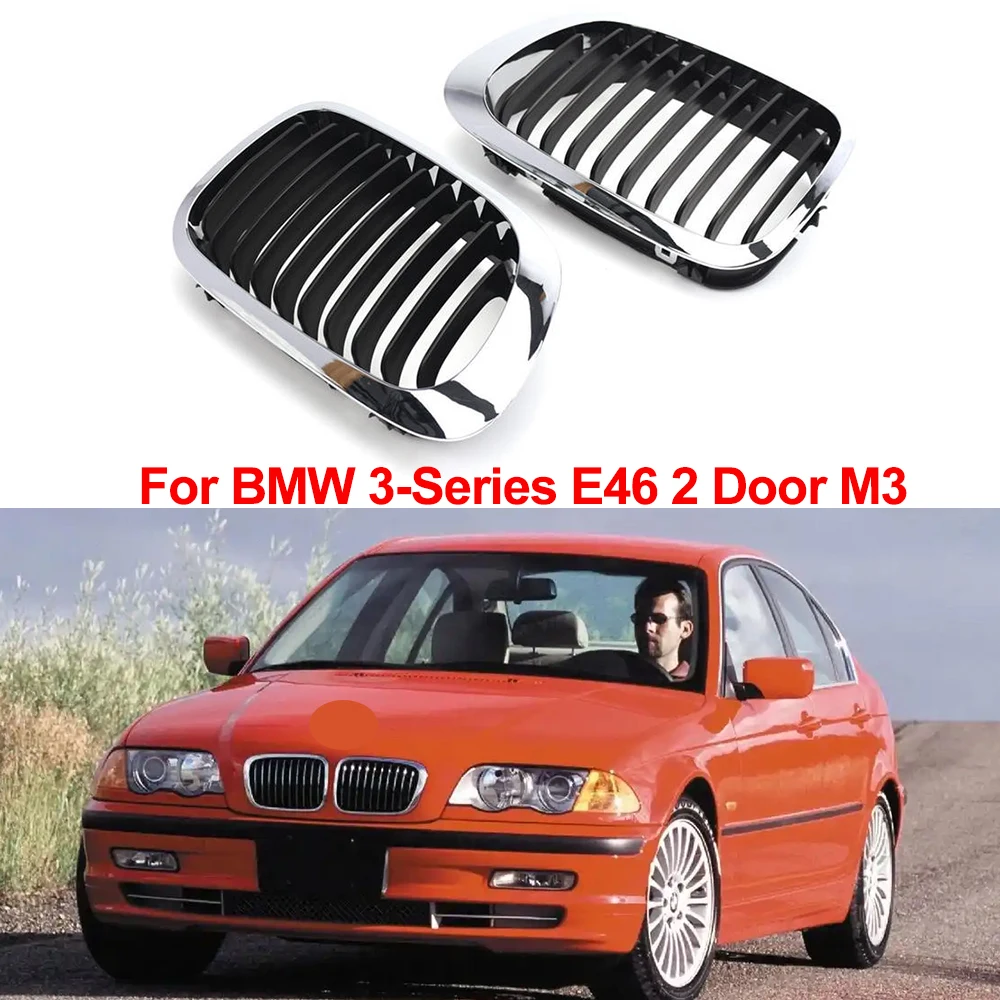 Front Bumper Center Kidney Grill Frame Chrome Black For BMW 3-Series ...