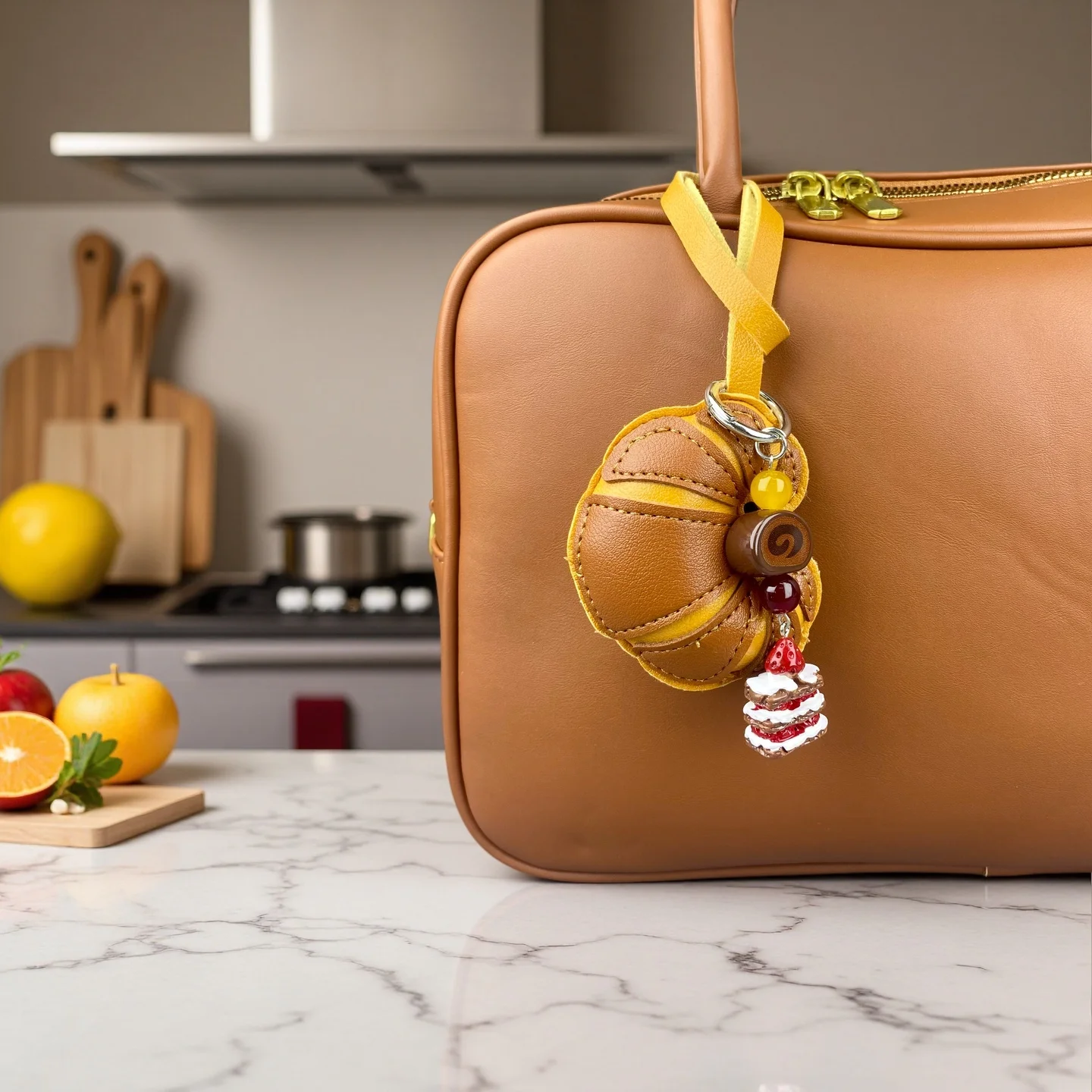Deliciously Realistic Croissant Keychain Set with Swiss Roll & Napoleon ...