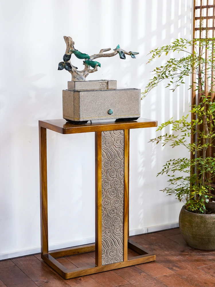 Hanyun-Hall-solid-wood-shelves-living-room-tea-room-display-shelf ...