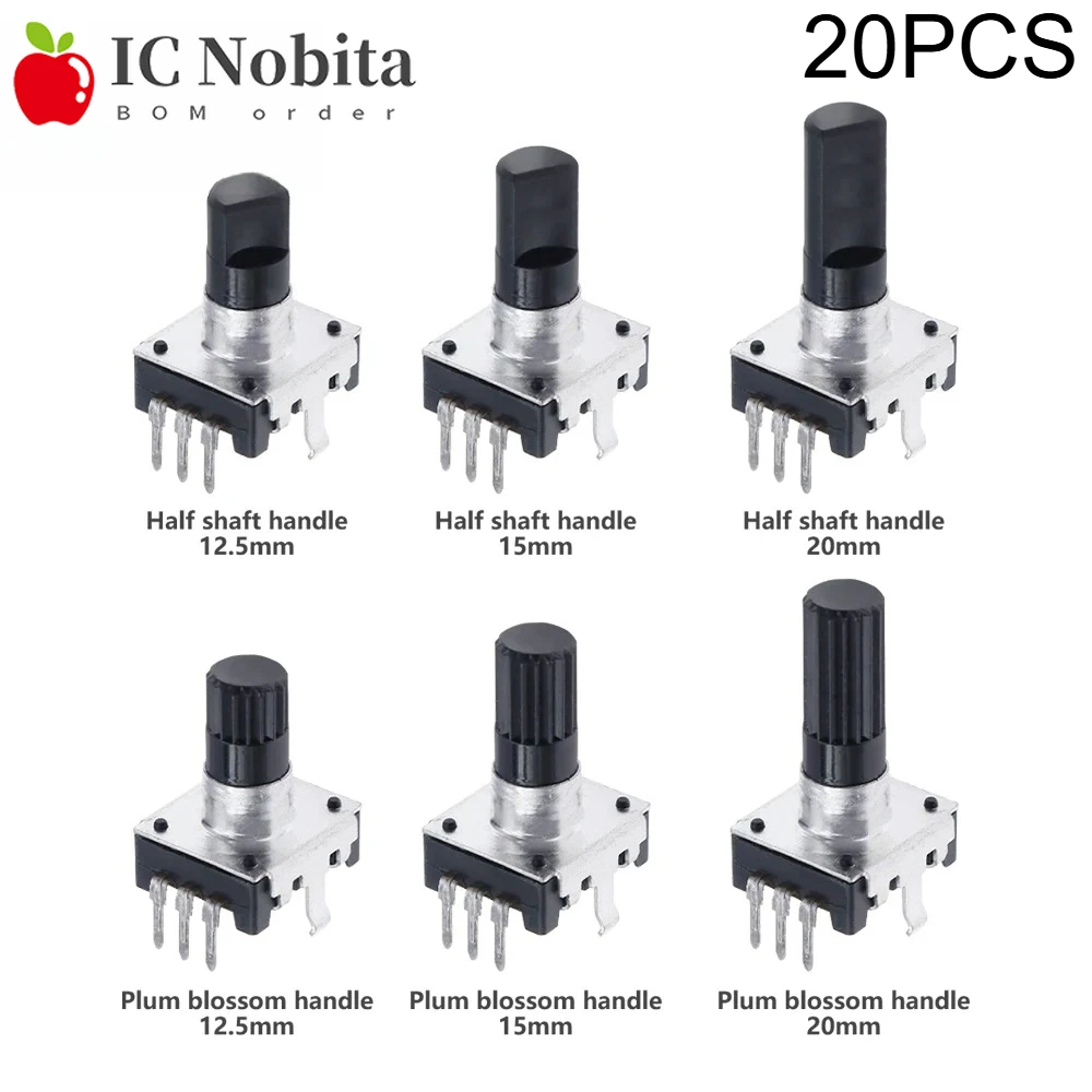 20PCS EC12 24 Position Rotary Encoder No Switch 3-Pin for Audio ...