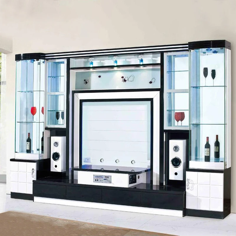 Living Room Wall Mounted Wooden Tv Stand Home Furniture Modern Luxury ...