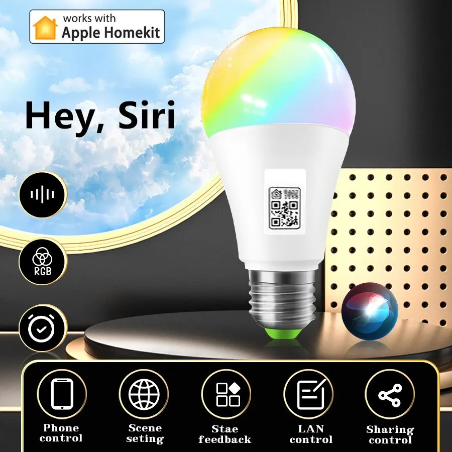 15W-Smart-Lamp-Wifi-Homekit-Alexa-LED-Light-Bulb-E27-RGB-Lamps-220V ...