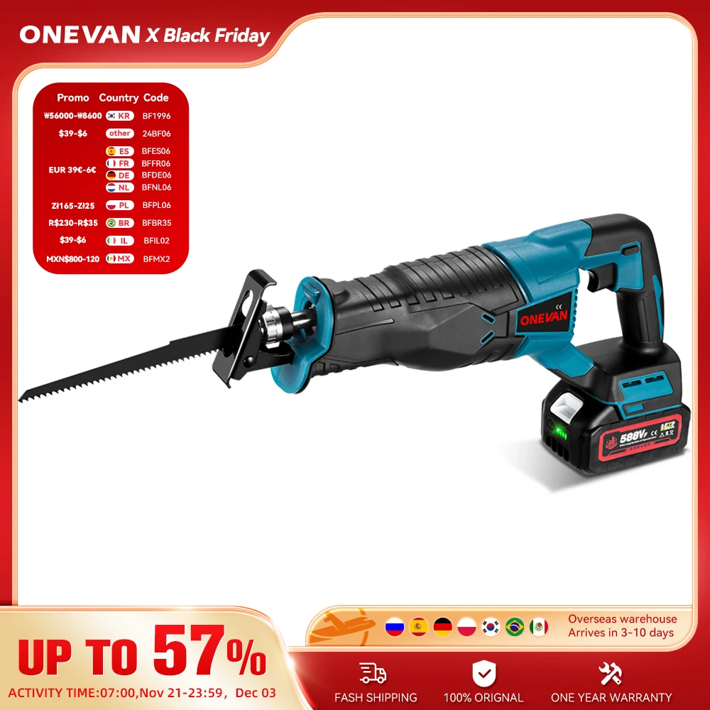 ONEVAN-Electric-Reciprocating-Saw-10000spm-Rechargeable-Portable ...