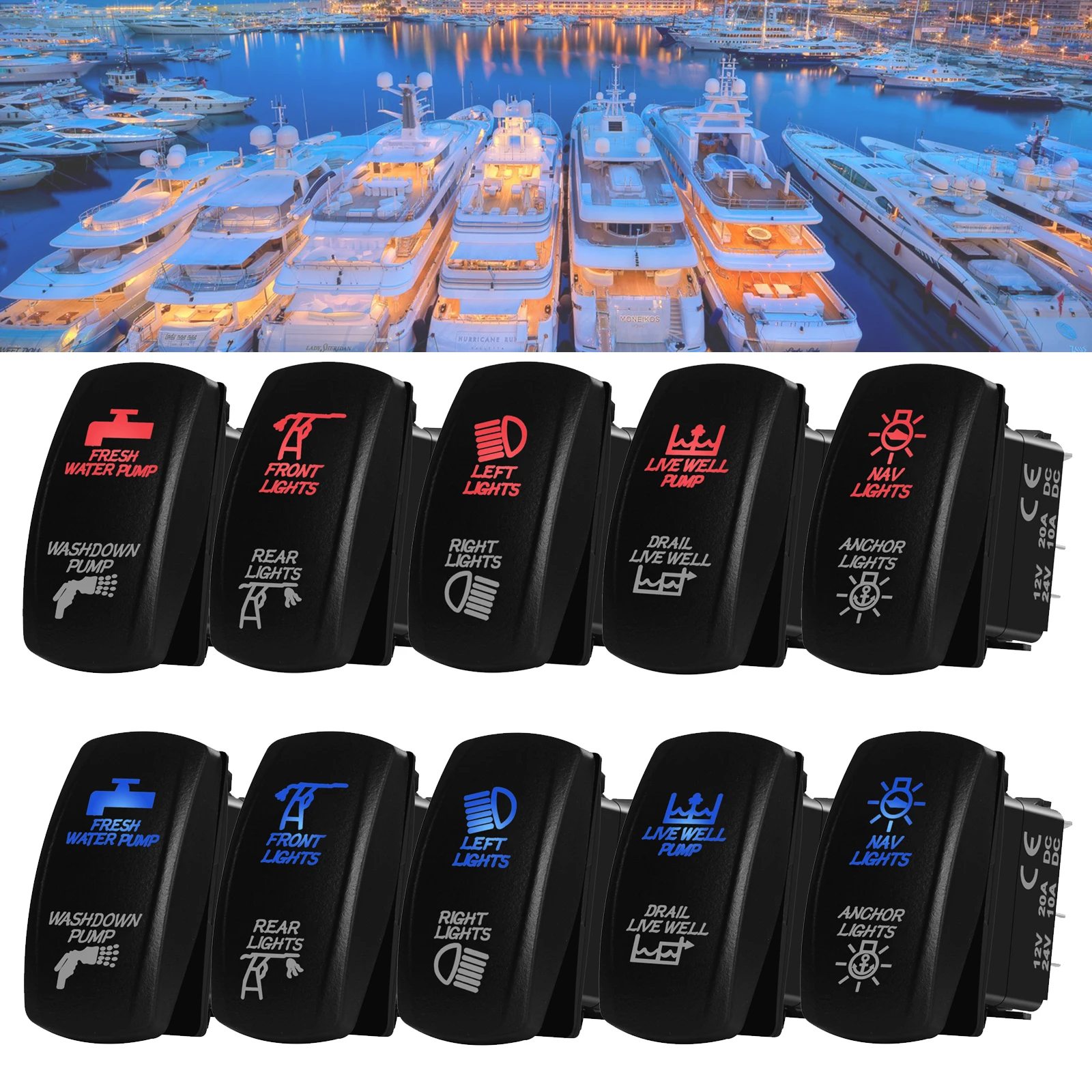 2-IN-1-Waterproof-3-Way-Rocker-Switch-Water-Well-Pump-12V-DPDT-7Pin-On ...