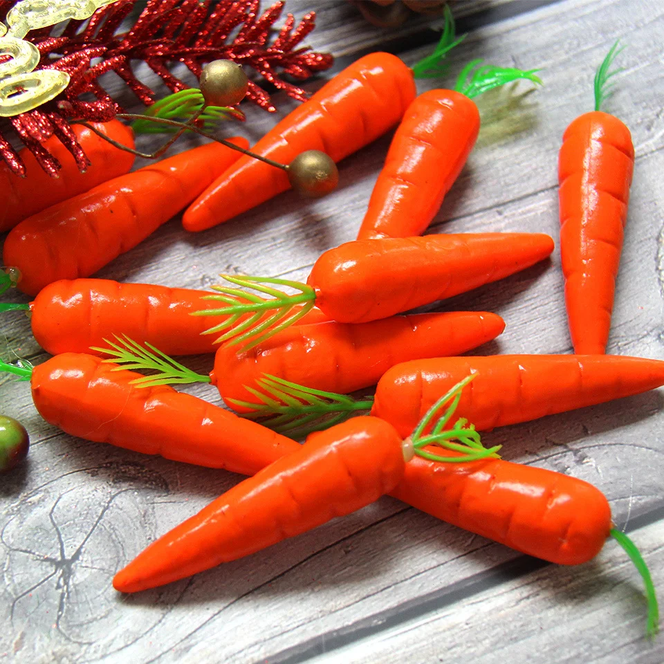 Mini Vegetable Props 30-Pack Artificial Mini Carrots - Lifelike Fake ...