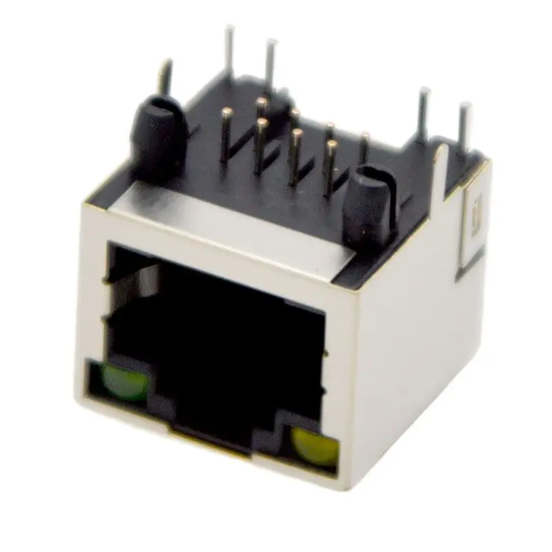 100pcs-New-RJ45-Network-Socket-Connector-56-8P8C-with-light-Shield-8P8C ...